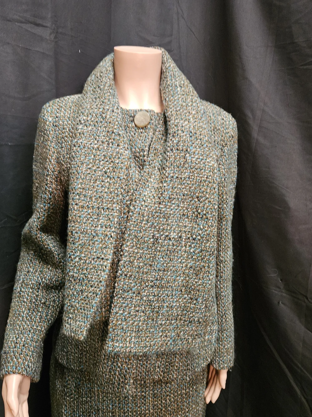 MaxMara | Jackets & Coats | A7 Max Mara Teal And Brown Tweed Jacket Ans ...